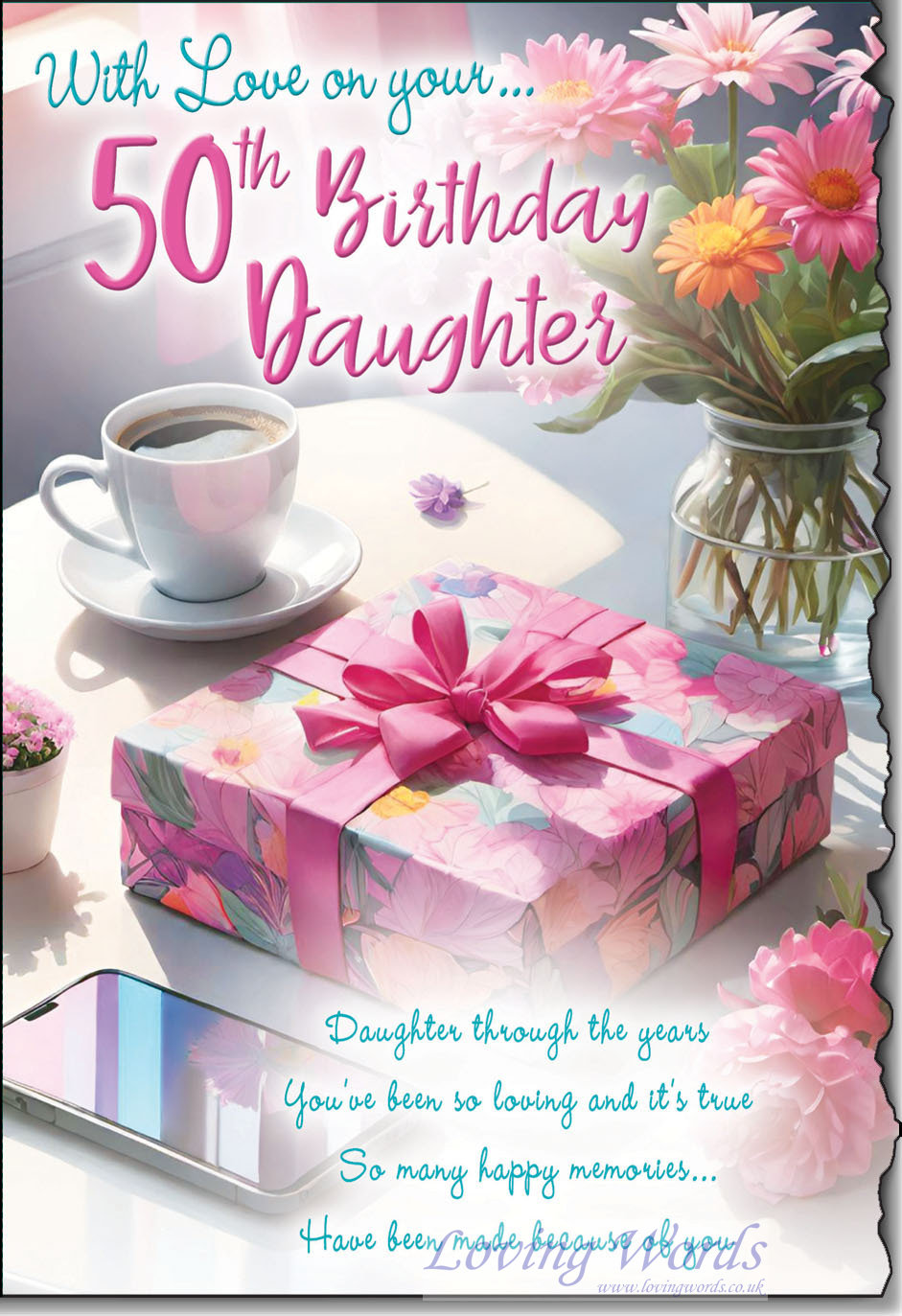 Daughter 50th Greeting Cards By Loving Words
