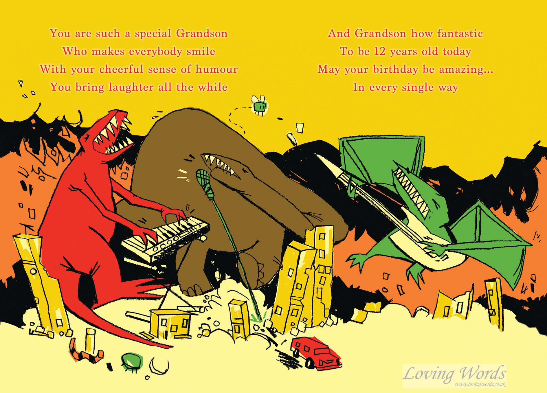 Grandson 12th Birthday Greeting Cards By Loving Words