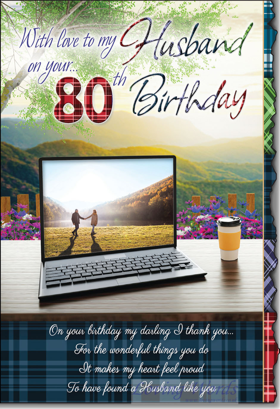 Husband 80th Birthday Greeting Cards By Loving Words
